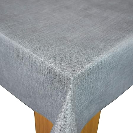 Karina Home Glittery Glitter Slate Grey Wipe Clean Tablecloth Vinyl PVC ...