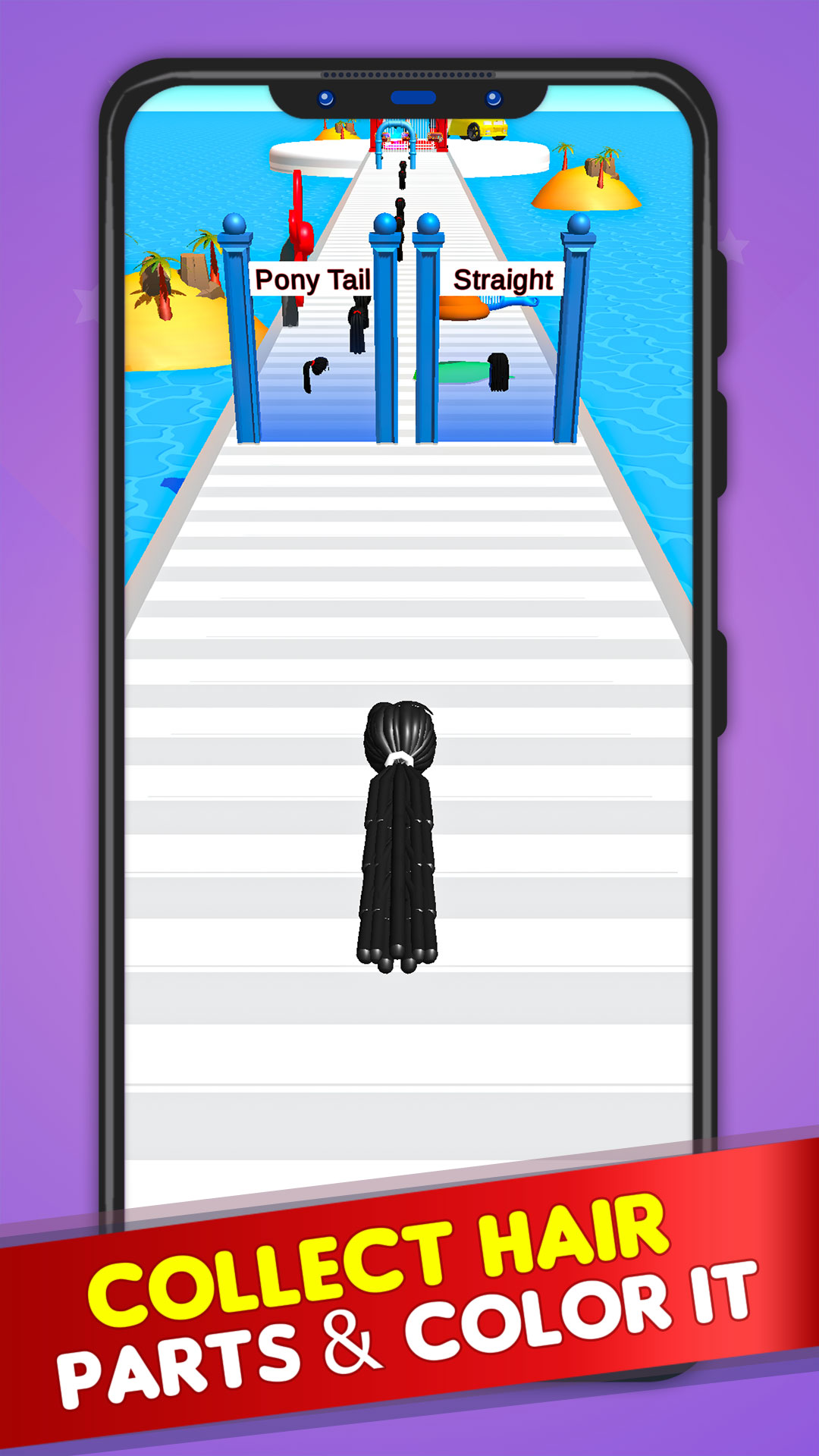 Long Hair Wig Challenge! Hair Runner Challenge Wig Run 3D - Wig Rush ...