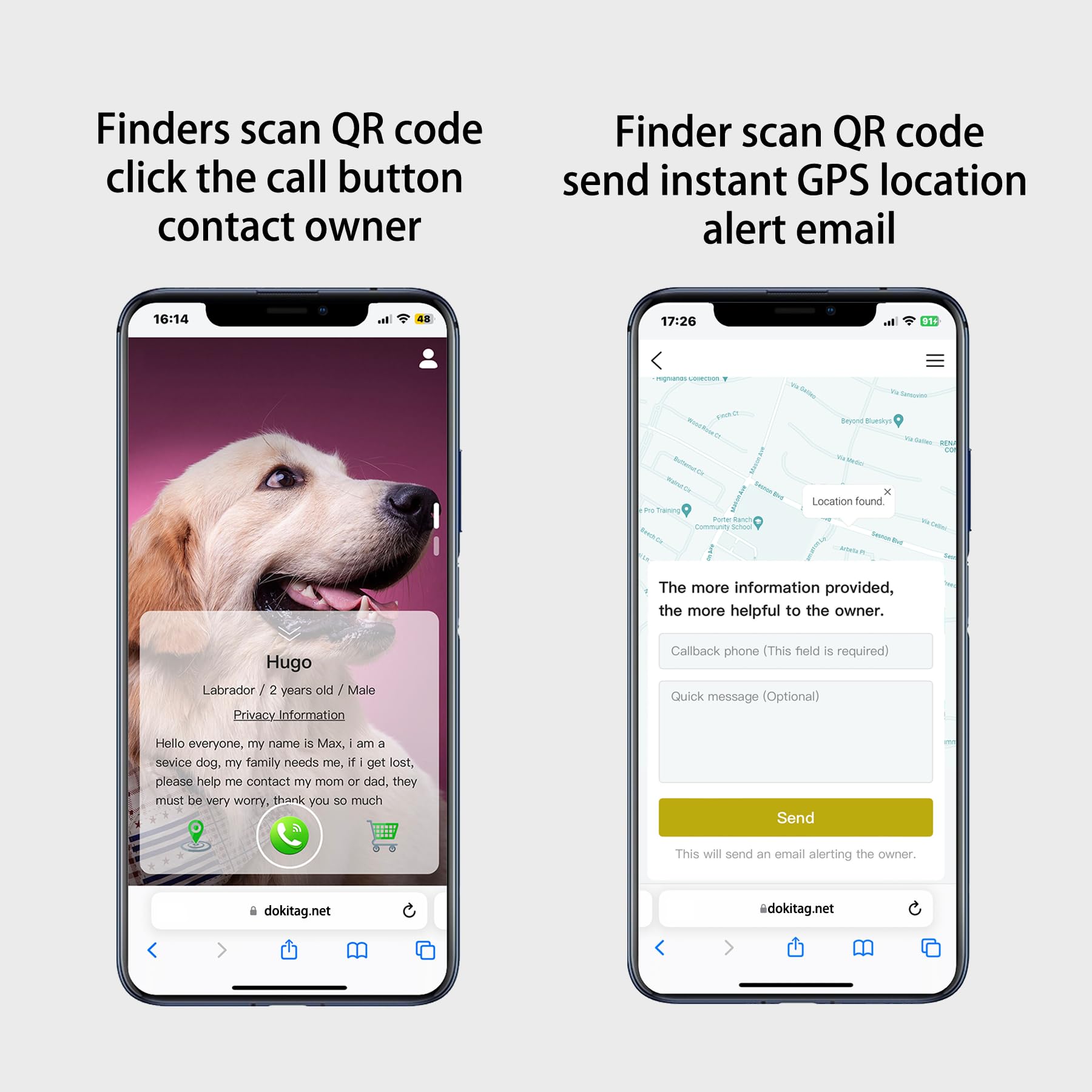 Snapklik.com : Dokitag QR Code Pet ID Tag,QR Code Dog TagDog ID Tag ...