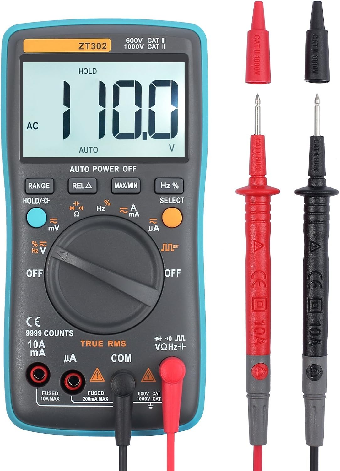 Digital Multimeter 9999 Counts TRMS Auto Ranging Multimeter with ...