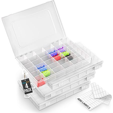 Amazon.com: OUTUXED 2pack 36 Grids Clear Plastic Organizer Box ...