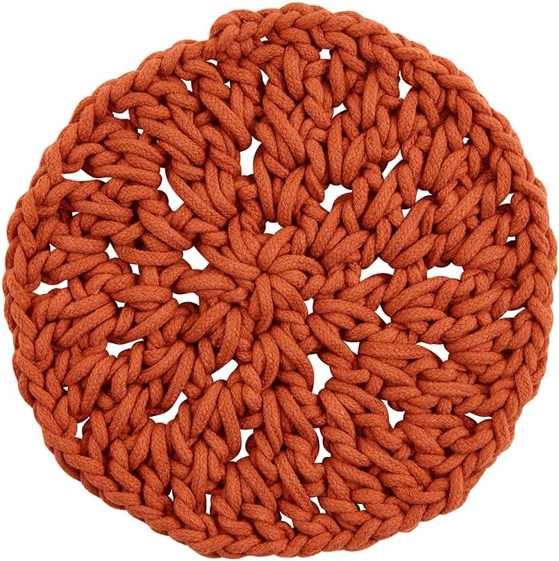 Amazon.com: Mud Pie Knotted Cotton Trivet, 9" dia, PINK: Home & Kitchen