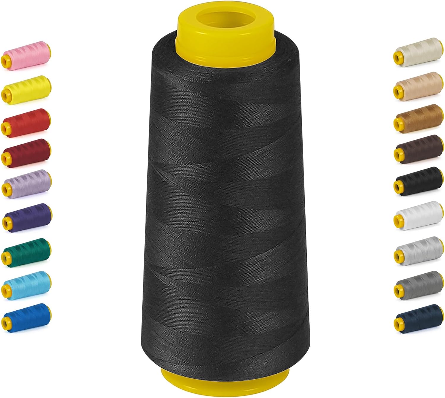 Amazon.com: StiVerse 1800 Yards Serger Thread-Black, All Purpose Thread ...
