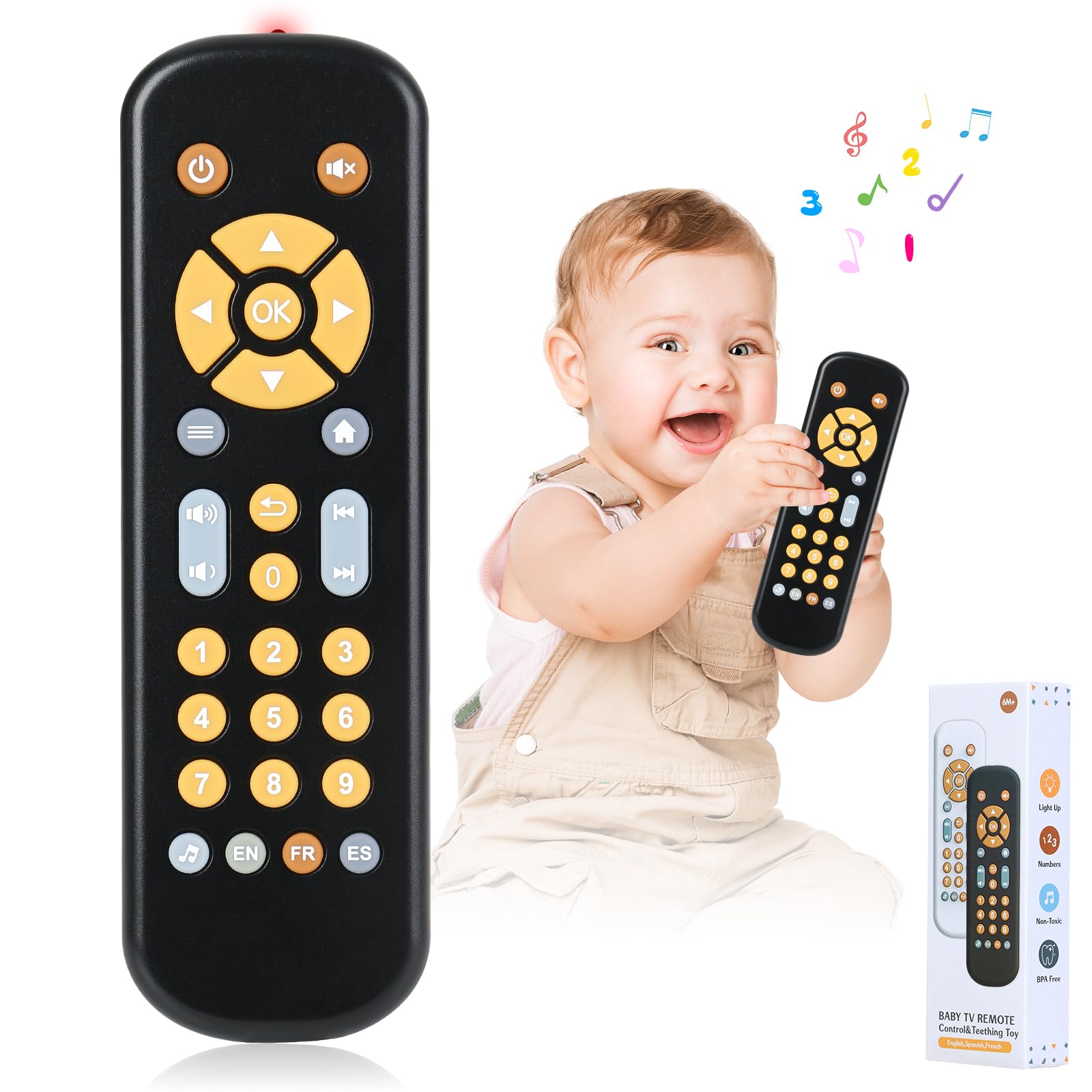 Amazon.com : Baby TV Remote Control Toy with Sound and Light, Music ...