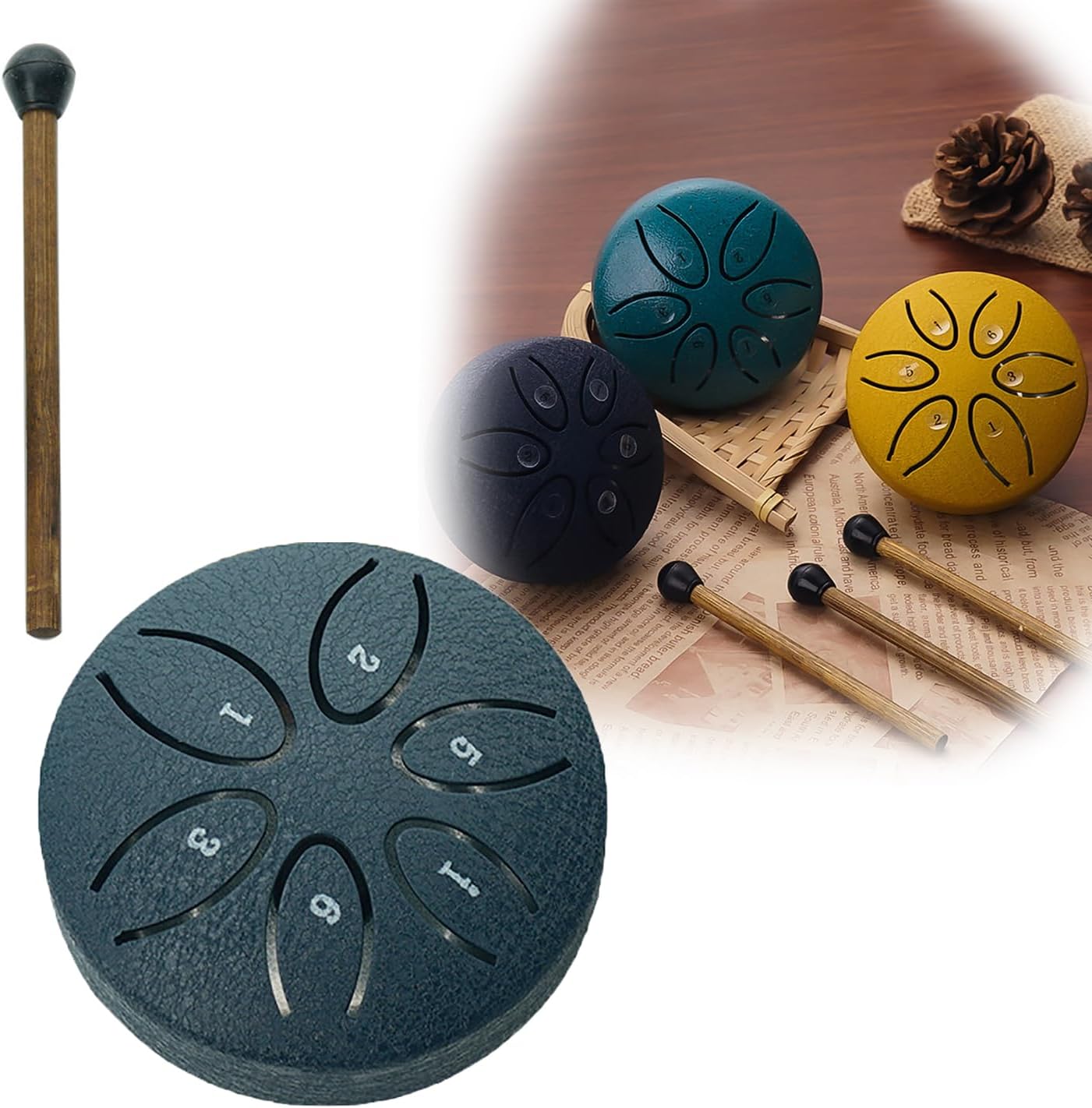 Amazon.com: Steel Tongue Drum,Tongue Drum,Buddha Stones Mini Steel ...