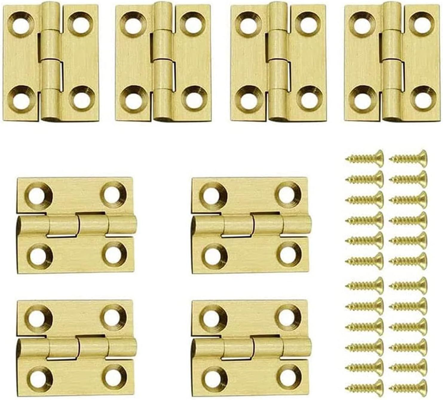 6PCS Small Hinges for Wooden Box, Jewelry Box Hinges Brass, Mini Solid ...