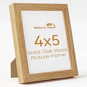 Amazon.com - 4x5 Picture Frame,Solid Oak Wood 4"x5" Photo Frame,Natural ...