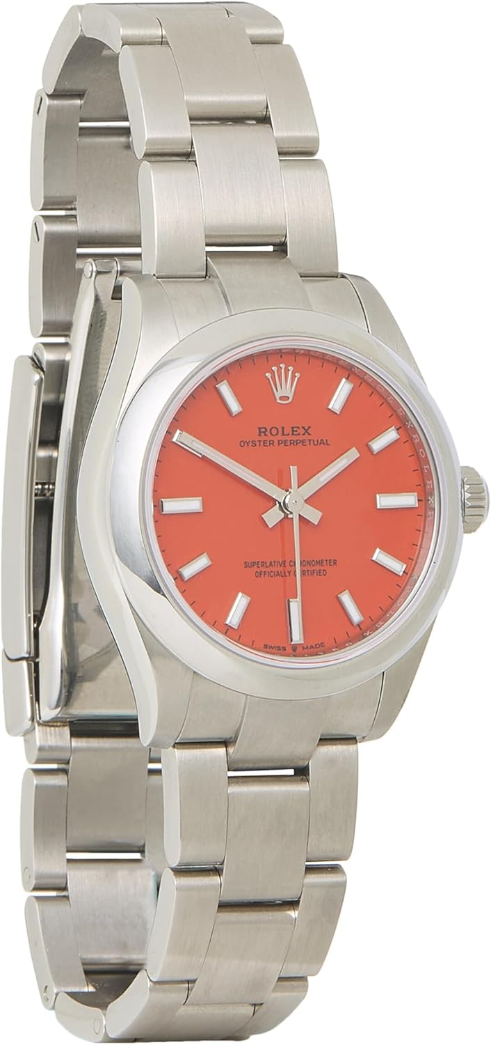 Amazon.com: Rolex, Pre-Loved Stainless Steel & Red Oyster Perpetual ...