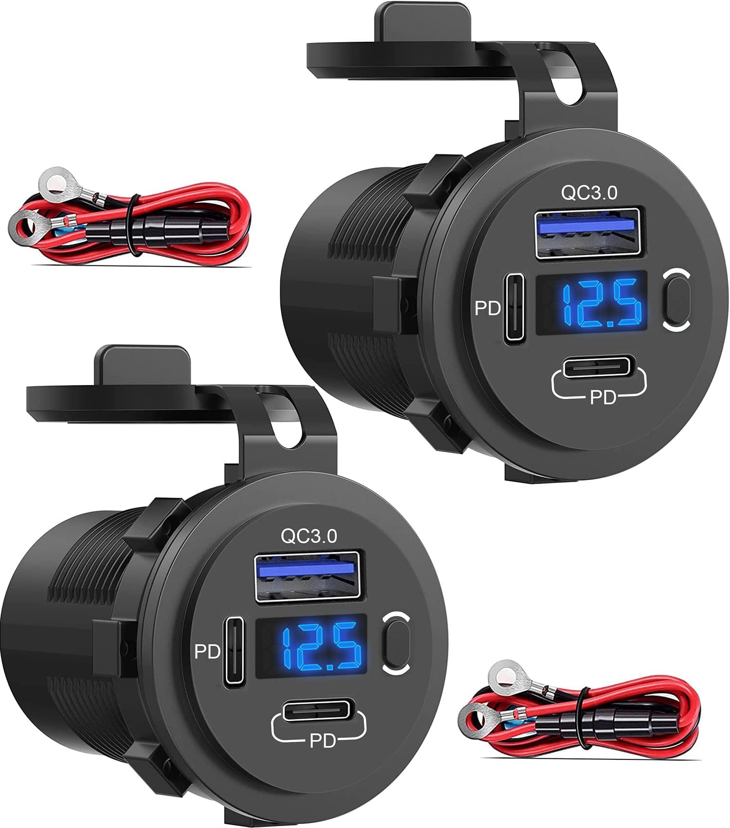 Amazon.com: Dual USB Quick Charge 3.0 Port & PD USB C Car Charger ...