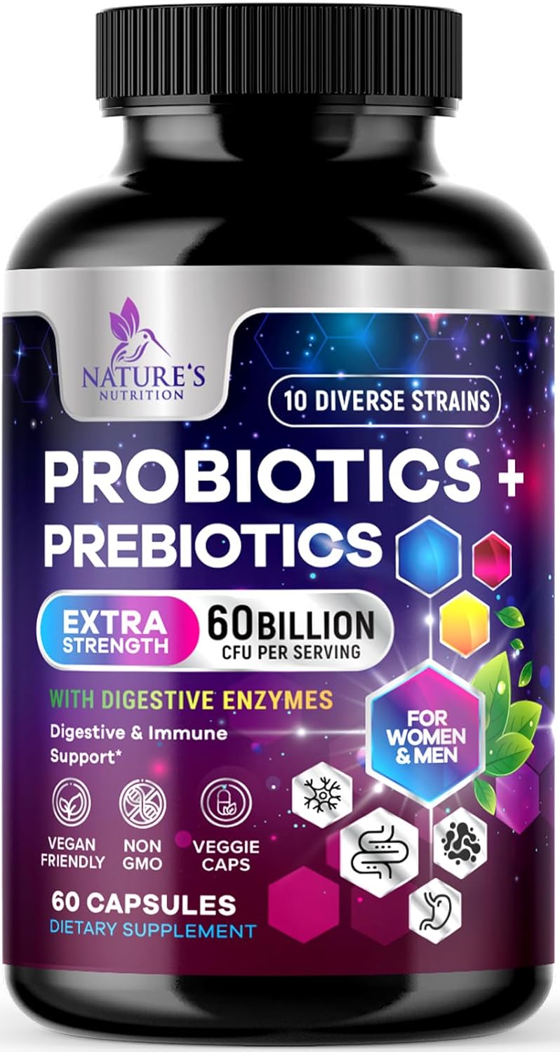 Amazon.com: Daily Probiotic for Women & Men 60 Billion CFU 10 Strains ...