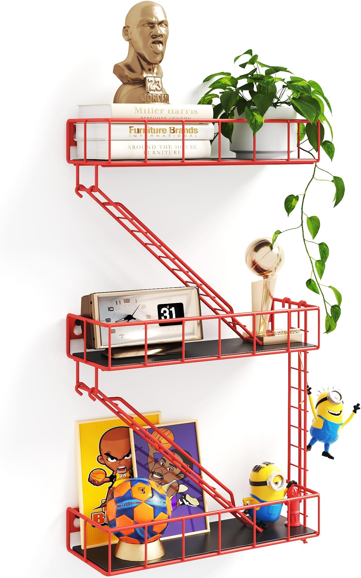 Amazon.com: Sumbame Red & Black Fire Escape Shelf - Cool New York ...