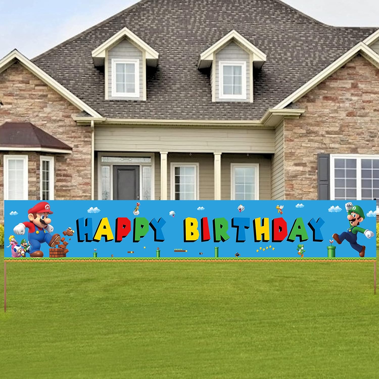 Super Mario Bros Large Birthday Decoration Banner - Australia | Ubuy