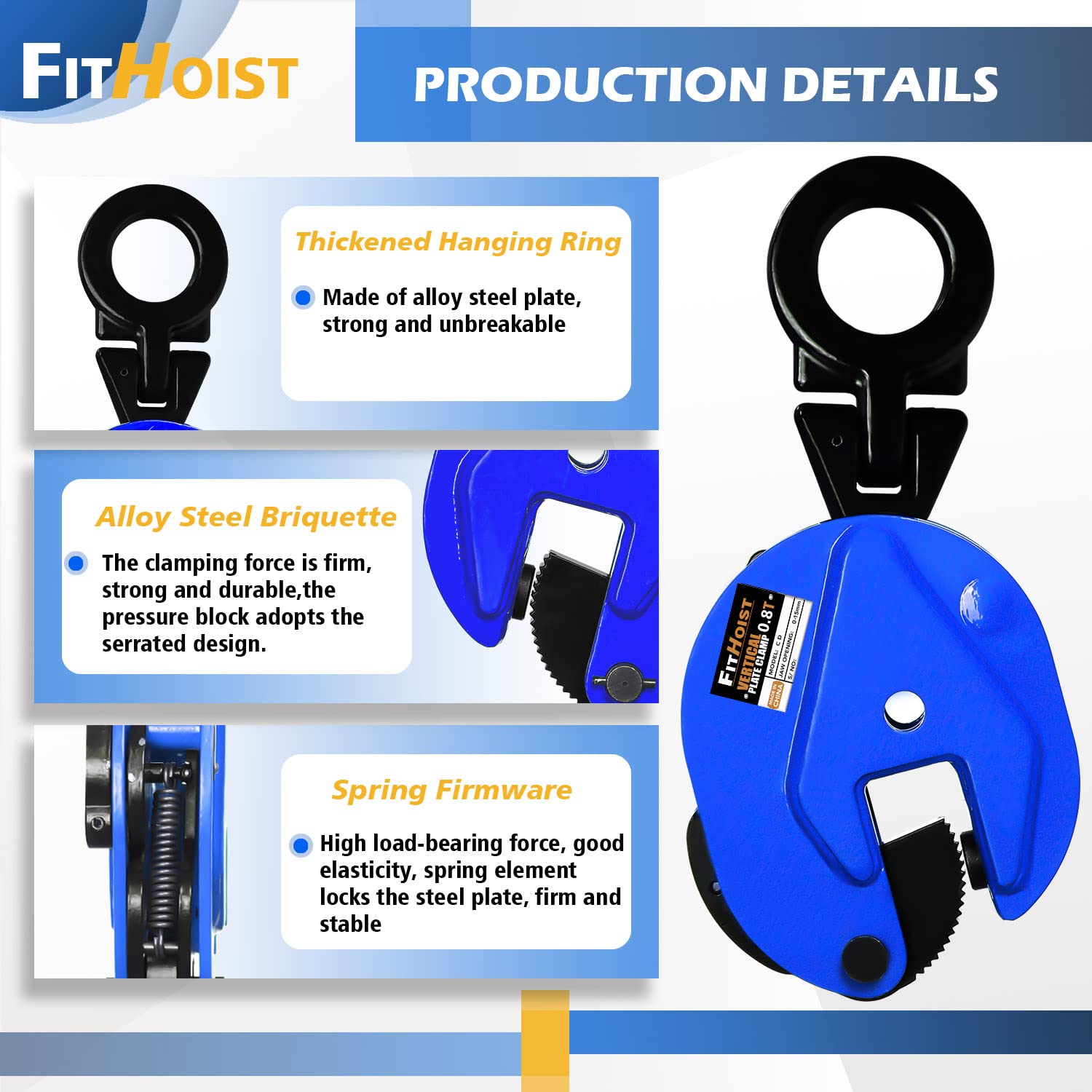 Snapklik.com : Vertical Plate Clamp 1760Lbs 0.8 Ton Load Capacity ...