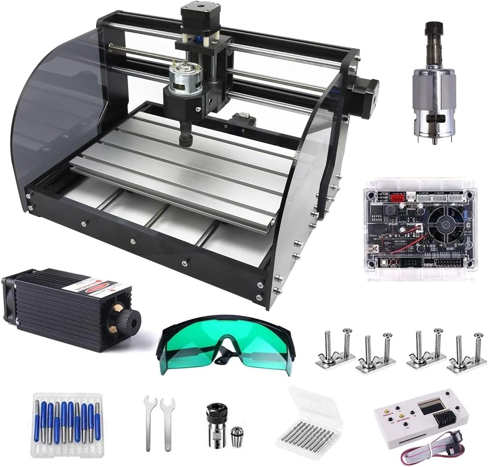 【2-in-1】 CNC Router Machine, GHWMYD Upgraded 3018 Pro-M Engraving ...