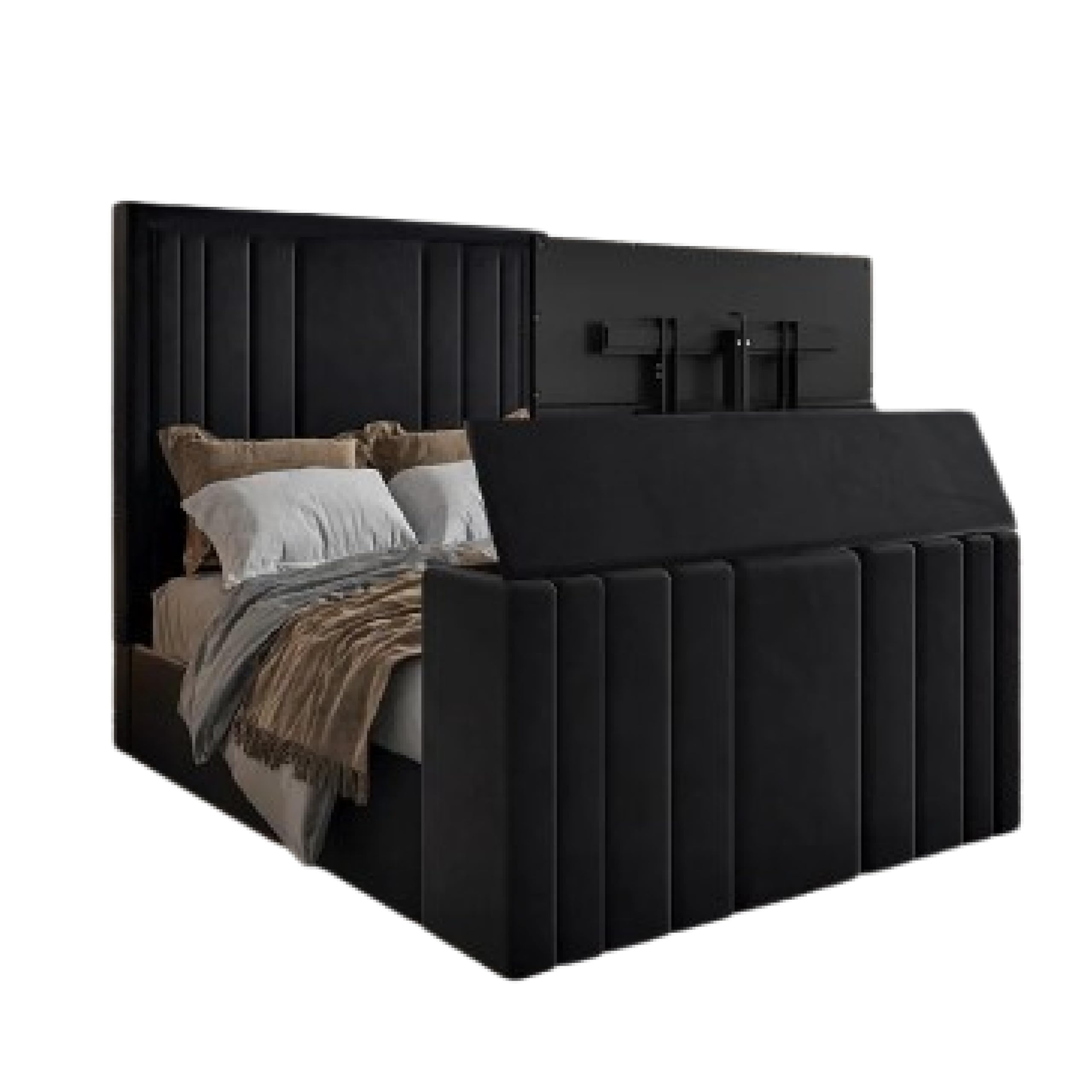 Harlem TV Bed with Built-In Storage and Hidden TV Lift – Stylish ...