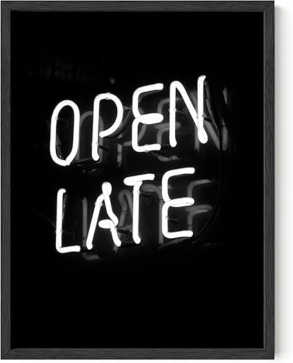 Amazon.com: HAUS AND HUES Neon Posters Open Late Neon Sign| Edgy ...