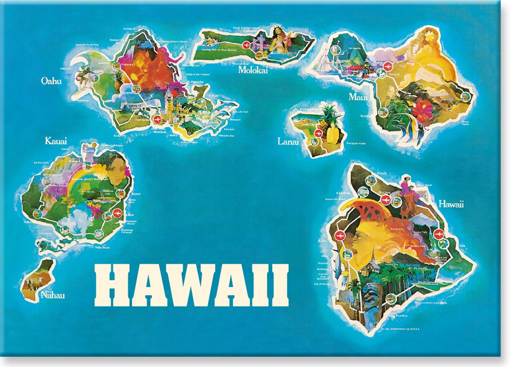 Amazon.com: Hawaiian Art Collectible Refrigerator Magnet - Hawaii ...