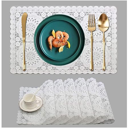 Amazon.com: Kreatur Round Waterproof Placemats for Dining Table Set of ...