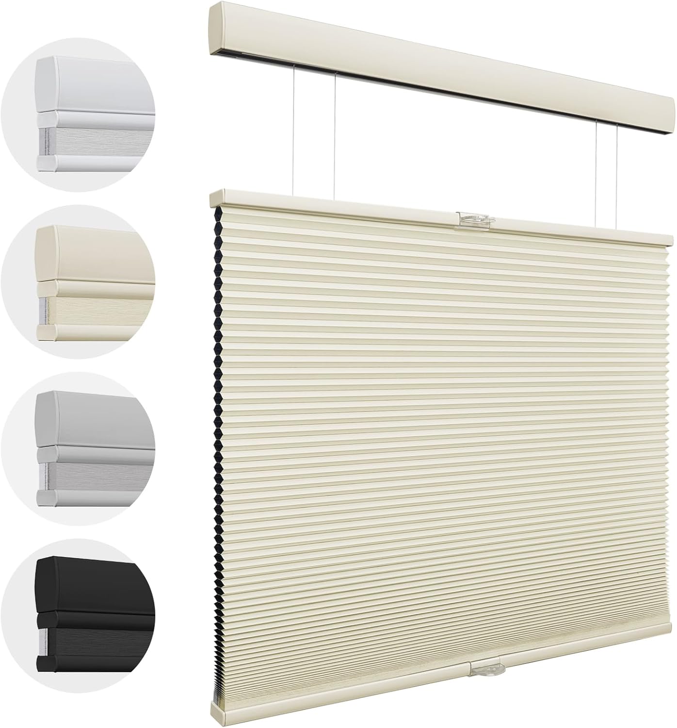 Amazon.com: MiLin Cordless Top Down Bottom Up Cellular Shades Color ...