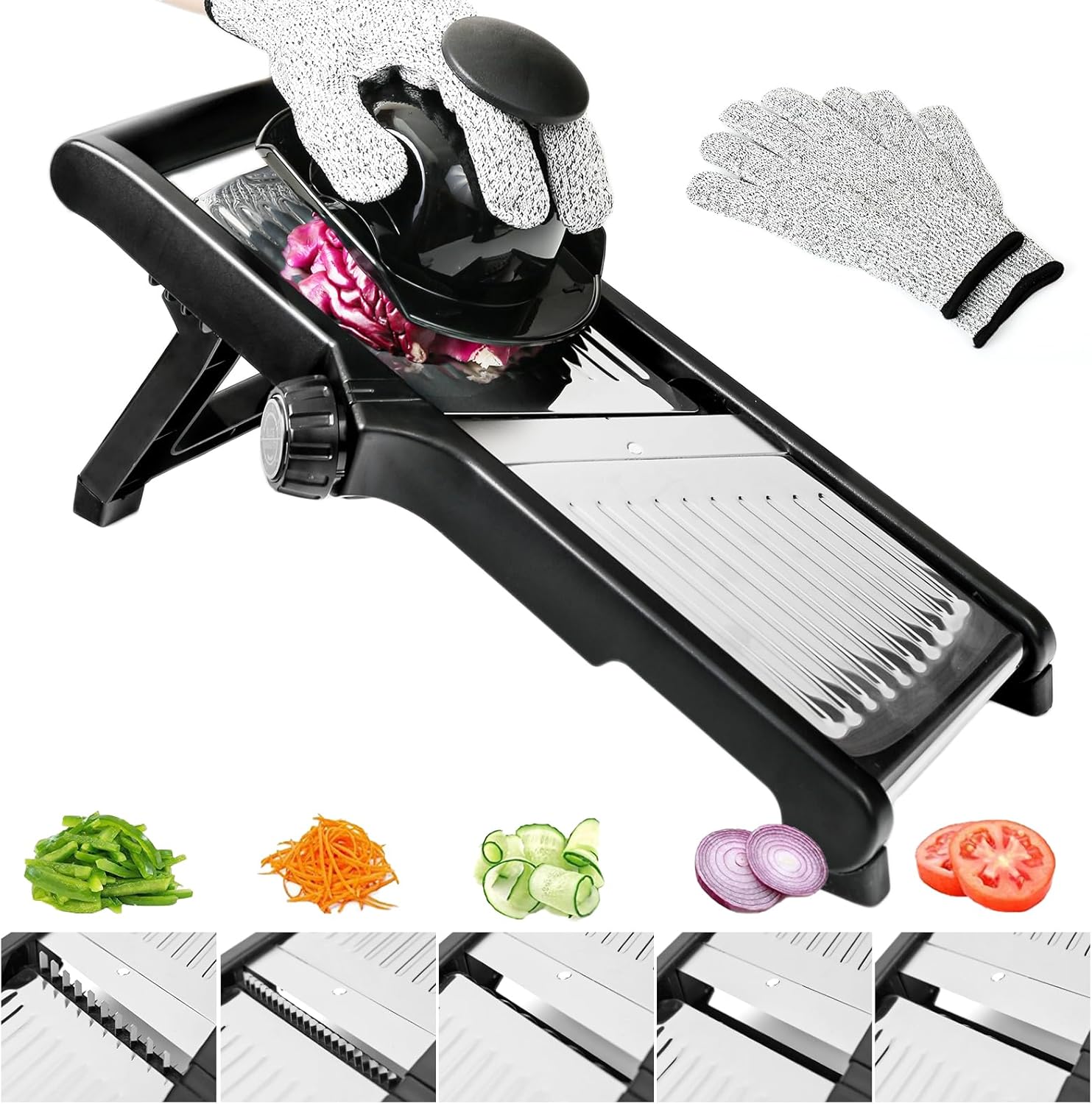 Amazon.com: Adjustable Mandolin Slicer, Kitchen Mandolin Slicer ...