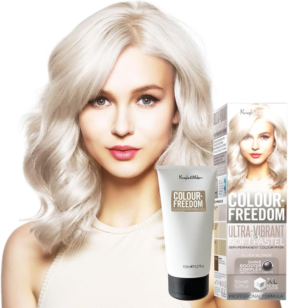 Knight & Wilson Colour-Freedom 150ml Silver Blonde Semi-Permanent Hair ...