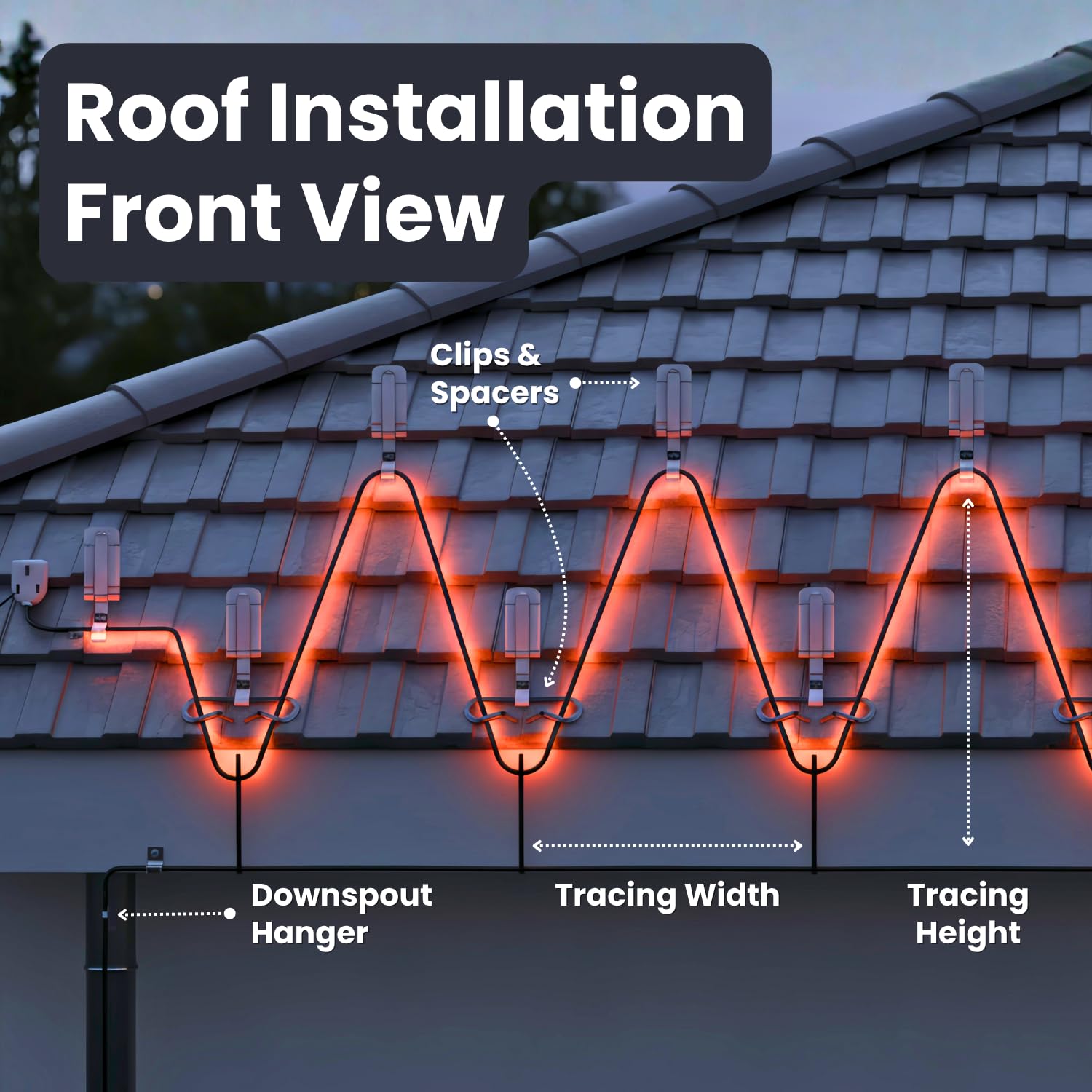 Snapklik.com : VineHeat 20 Ft Roof Heat Cable Kit Easy-to-Install Roof ...