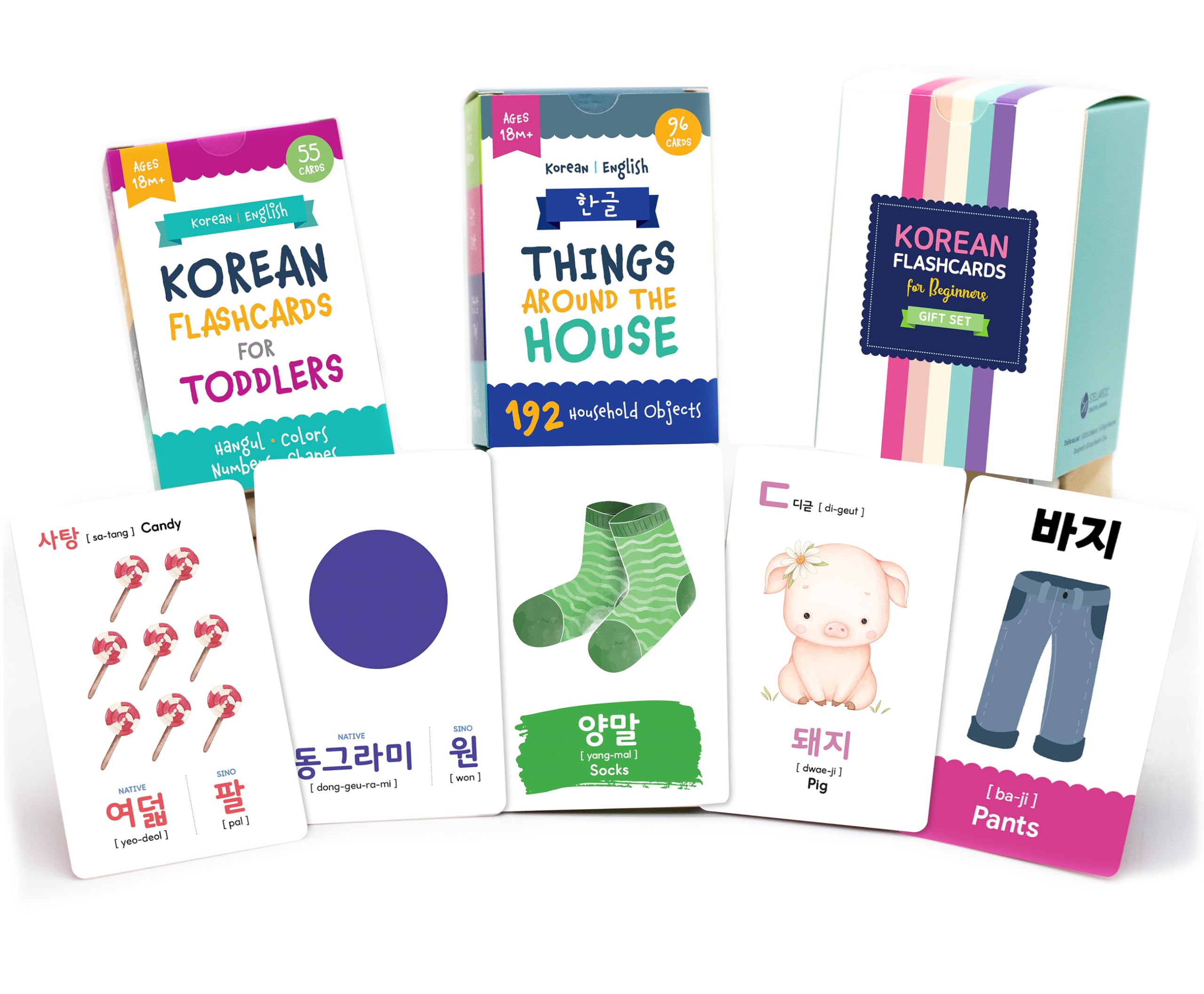 2 Pack Gift Set Korean Alphabet Flashcards For Toddlers Preschoolers ...
