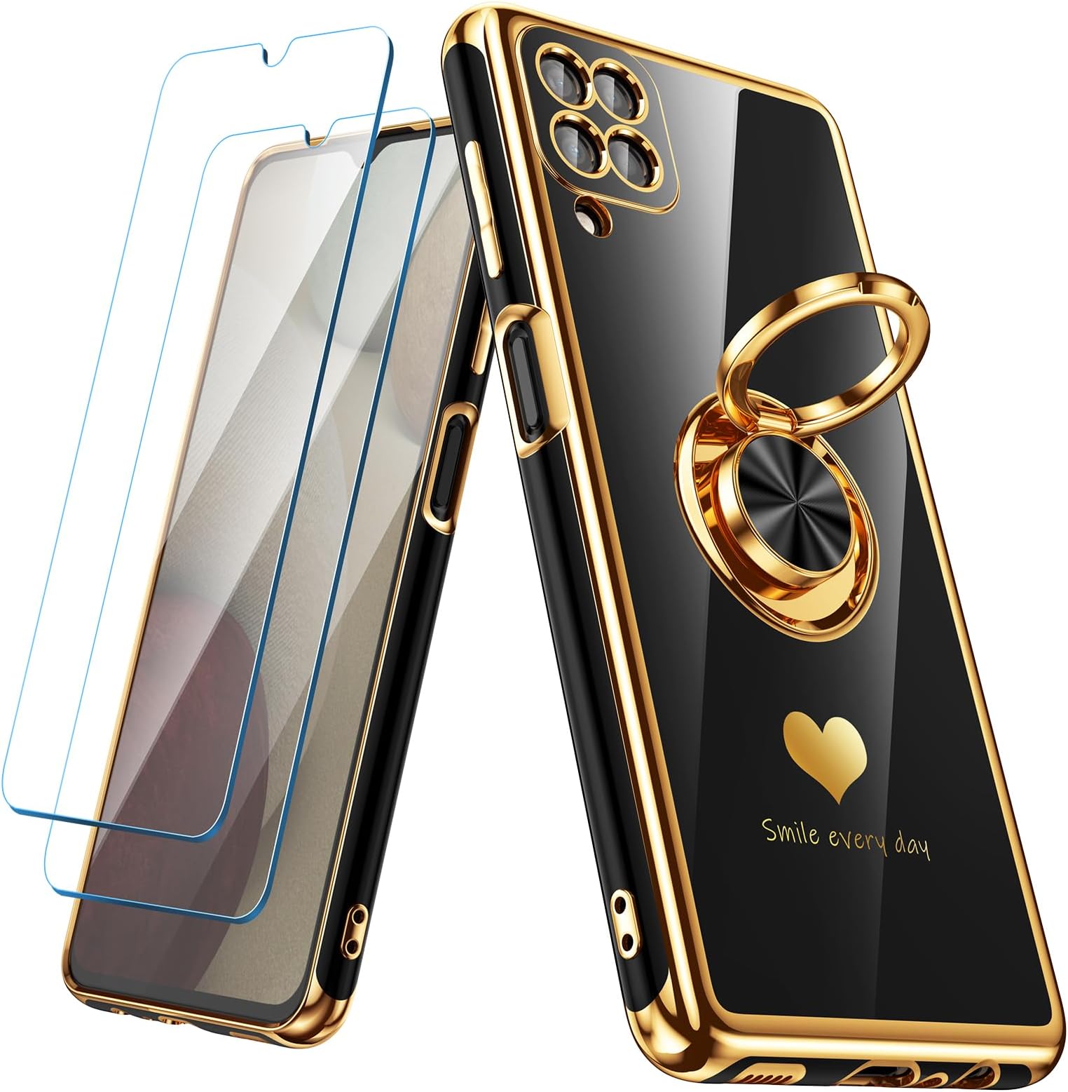 Amazon.com: Nonional for Samsung Galaxy A12 Case with 2 Pack Screen ...