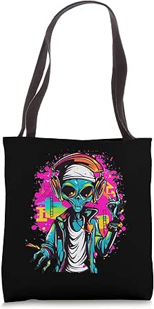 Amazon.com: Alien DJ Rapper Funny Music Vintage Aesthetic Costume EDM ...