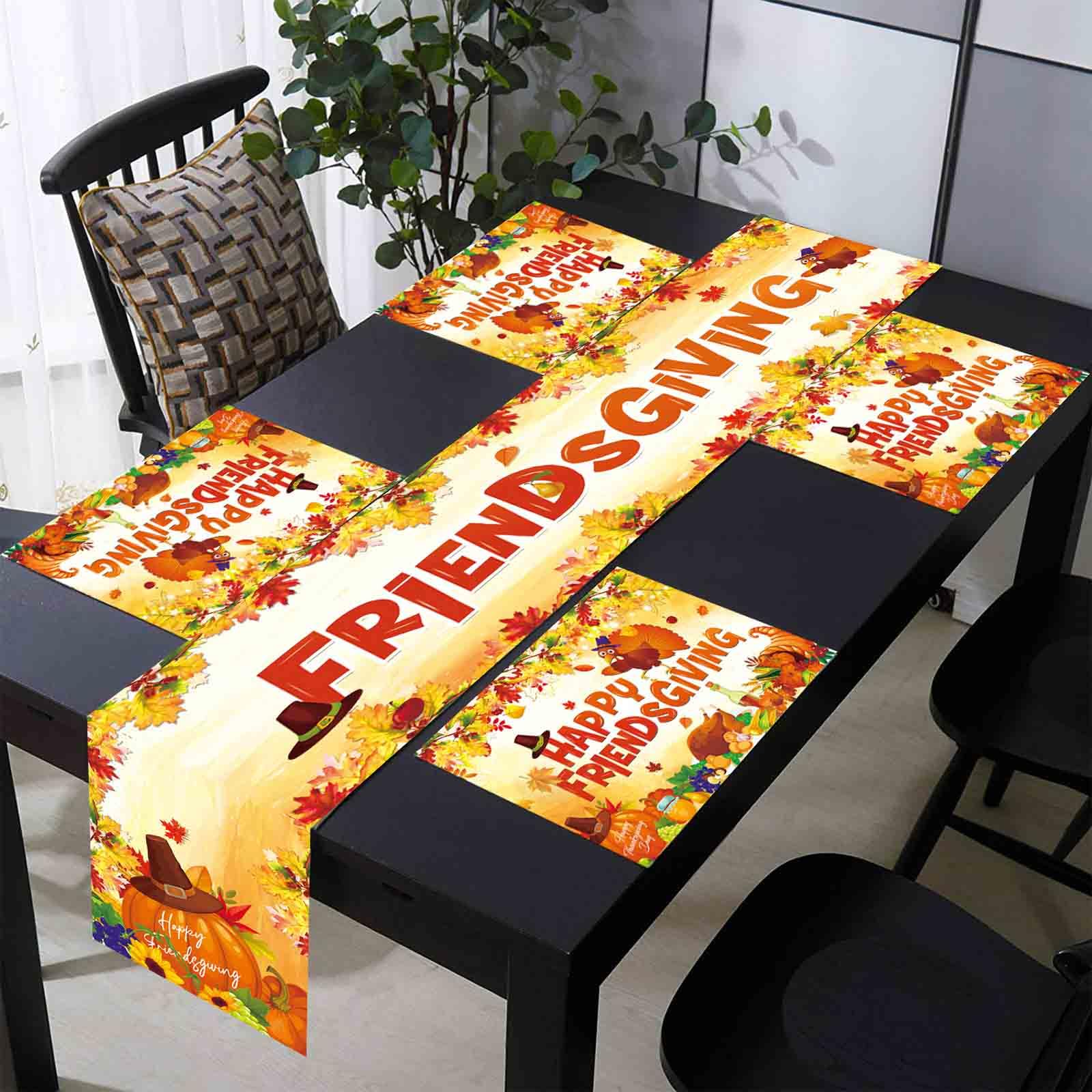 Amazon.com: IRCOR Friendsgiving Decorations Friendsgiving Table Runner ...