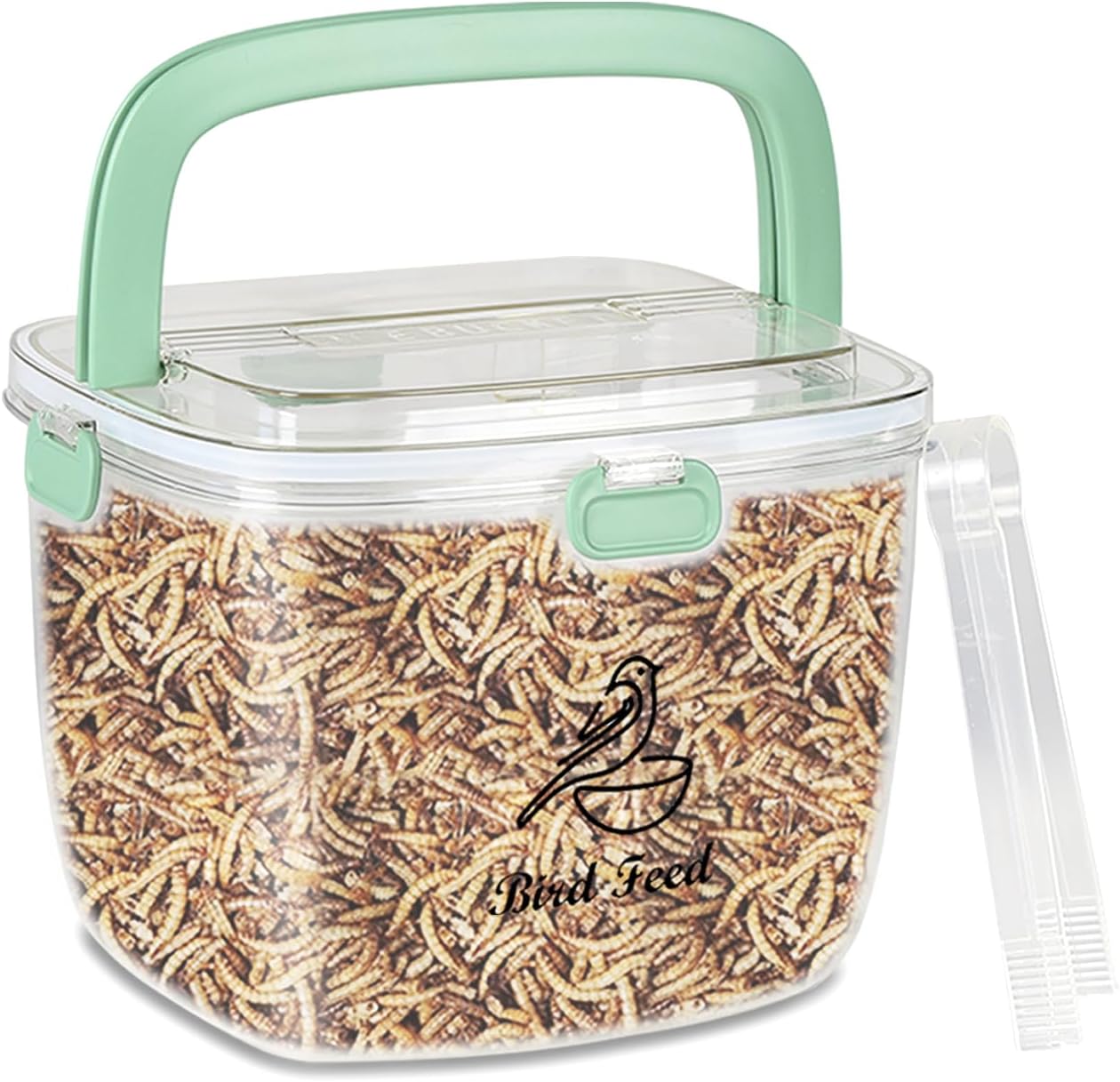 Amazon.com: Lolytama Bird Seed Storage Container，Clear Bird Food ...