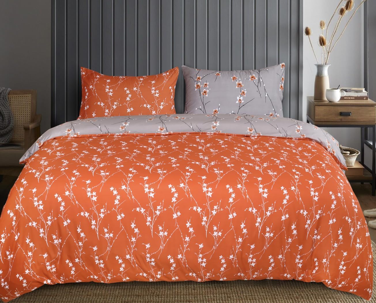 MOONLIGHT20015 Double Duvet Set Soft Printed Luxury Bedding Set Brushed ...