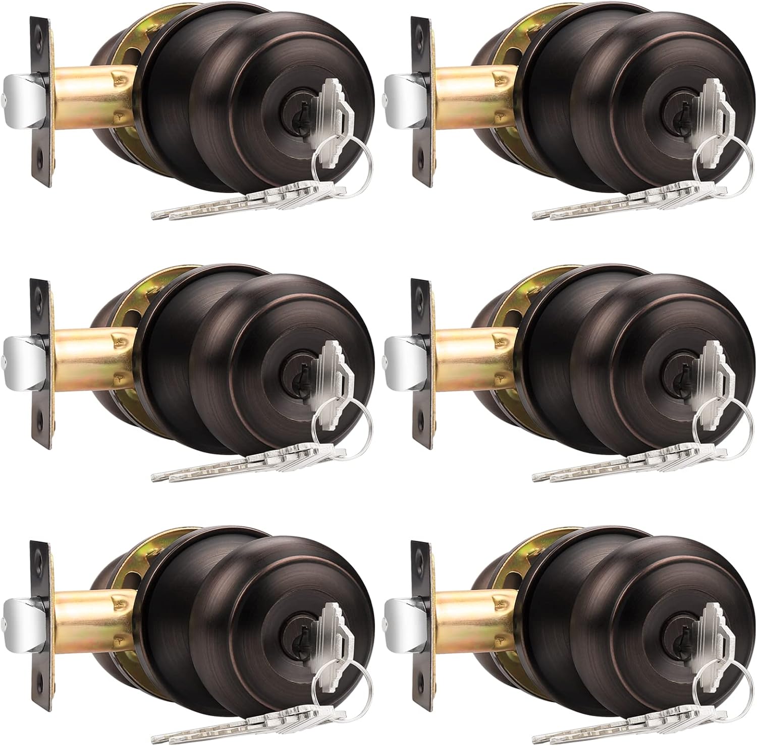 Probrico Keyed Alike Entry Door Knobs, Interior Exterior Entry Door ...