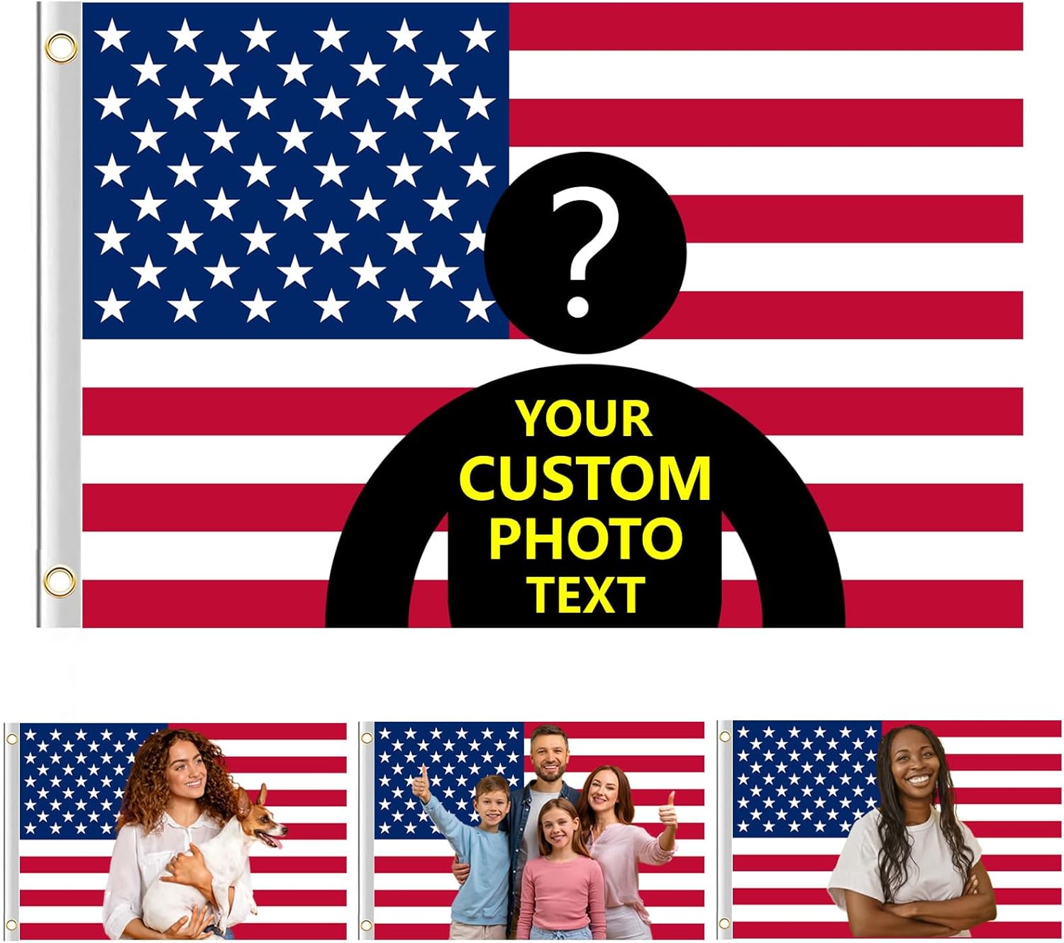 Amazon.com: Custom American Flag 3x5 Ft Design Your Own Image Tapestry ...