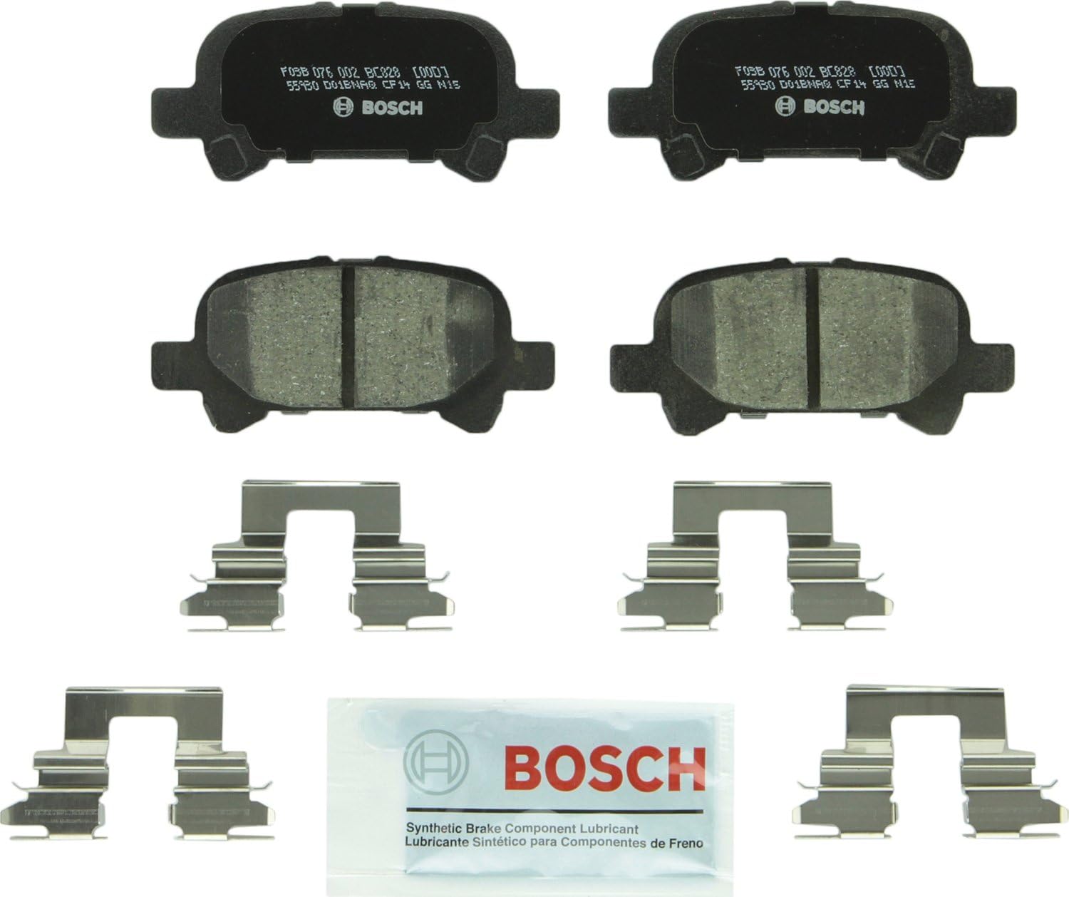 Amazon.com: BOSCH BC828 QuietCast Premium Ceramic Disc Brake Pad Set ...