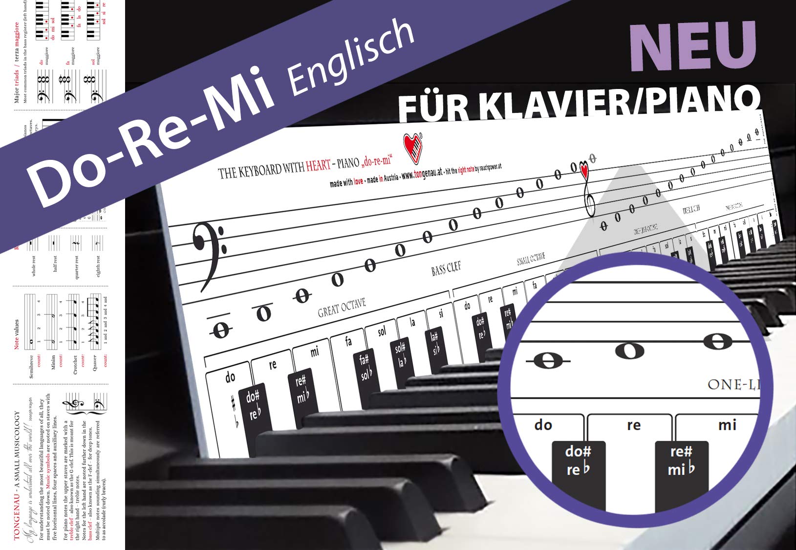 Buy Learn piano games with DoReMi "Keyboard with Heart" key template ...