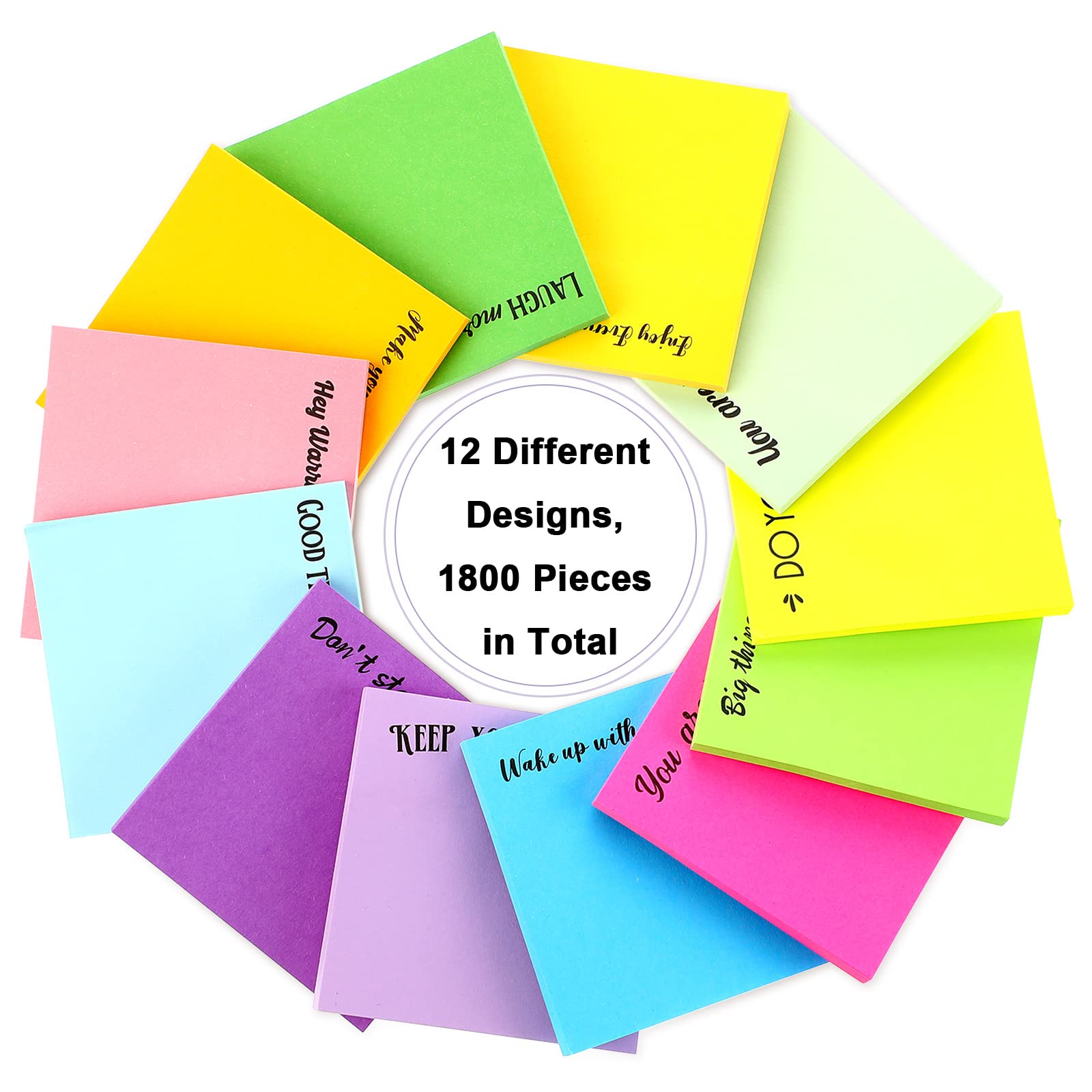 Snapklik.com : Zonon 36 Pcs Inspirational Sticky Notes 3 X 3 Inch ...