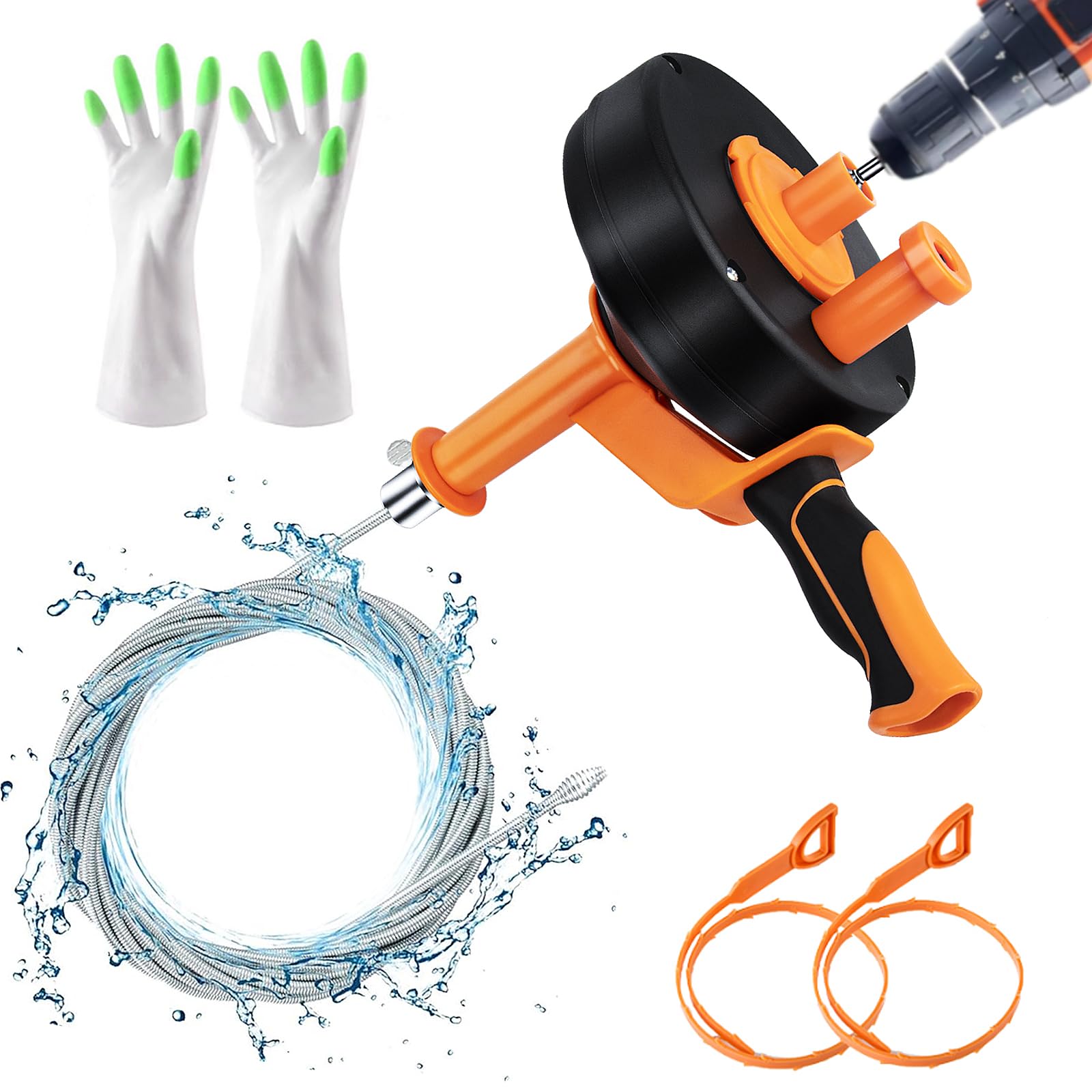 Drain Auger 43 ft,Plumbers Snake Powerful,Heavy Duty Plumbing Snake for ...