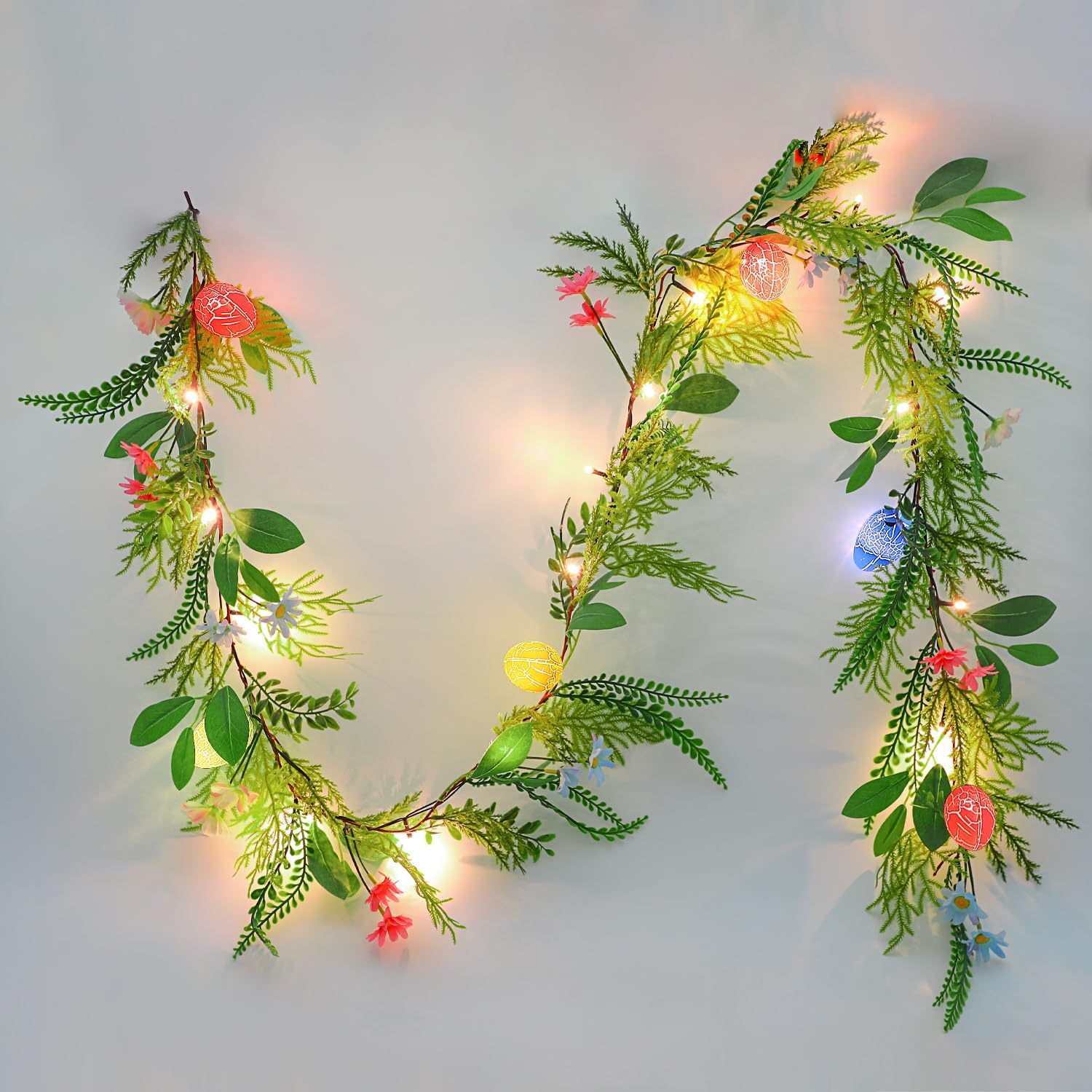 Amazon.com: CCINEE 6 FT Lighted Easter Garland, 20 LED Lights ...