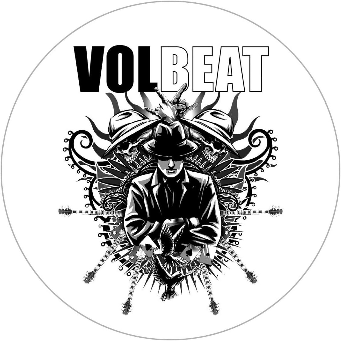 Volbeat Guitar Gangster Grey Autoaufkleber Sticker Aufkleber wasserfest ...