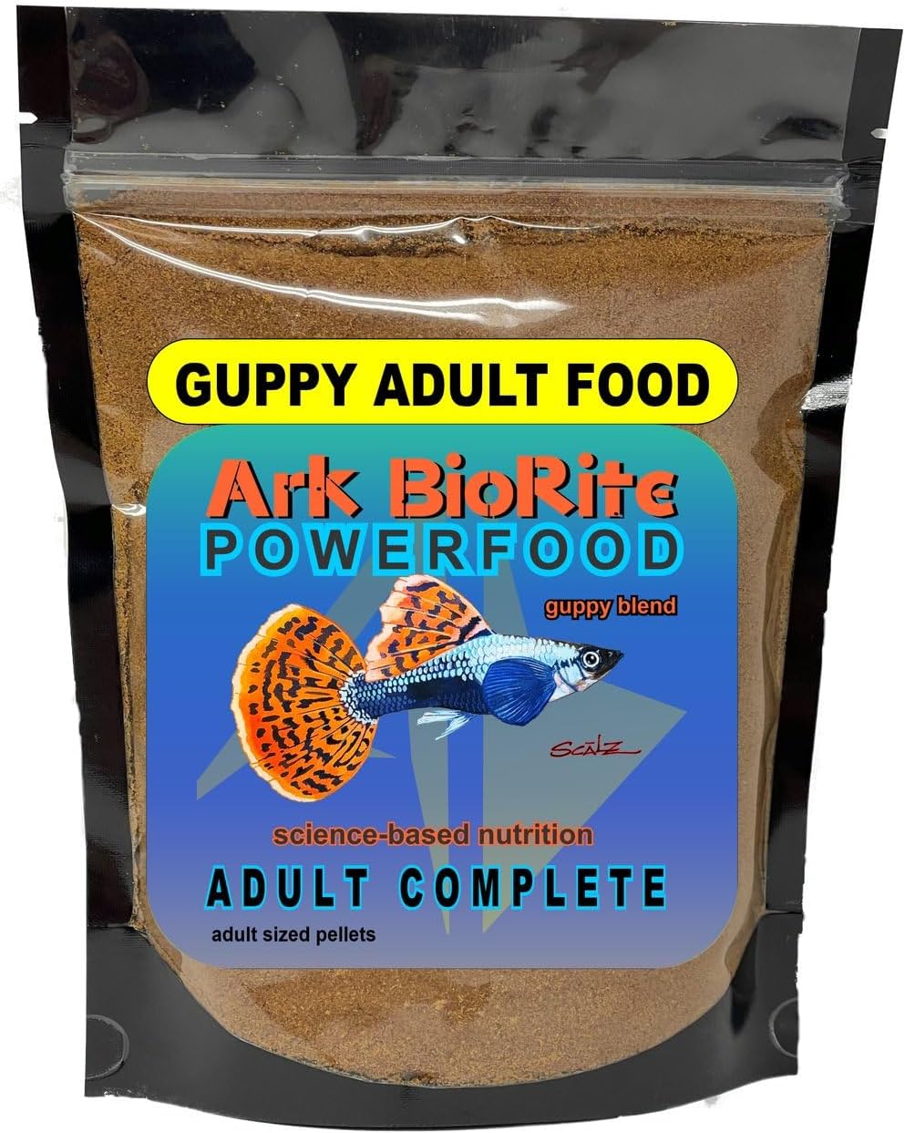 Amazon.com : Ark BioRite 16oz Adult Guppy Fish Food - Insect Larva ...