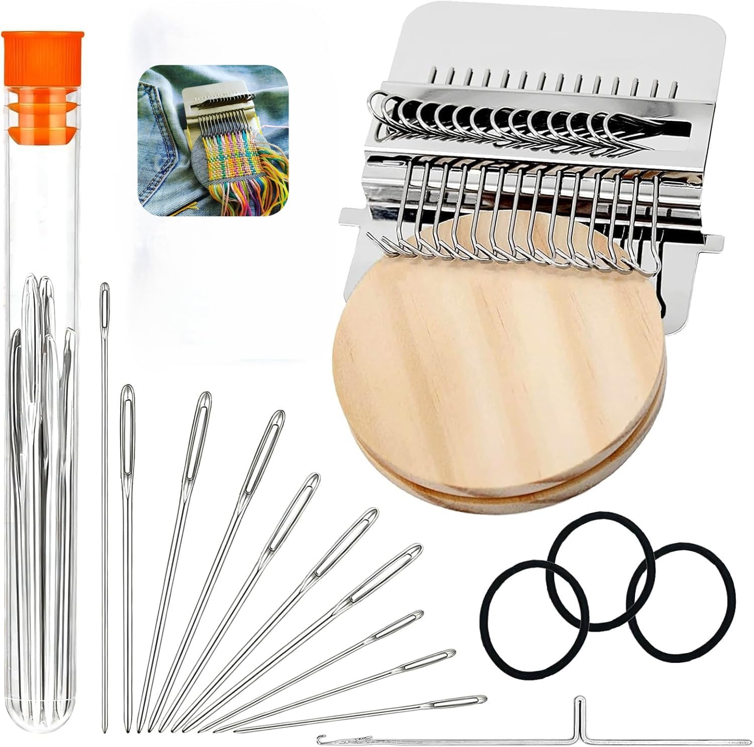 Amazon.com: Knitting Kit for Beginners, Portable Patch Darning Kit ...