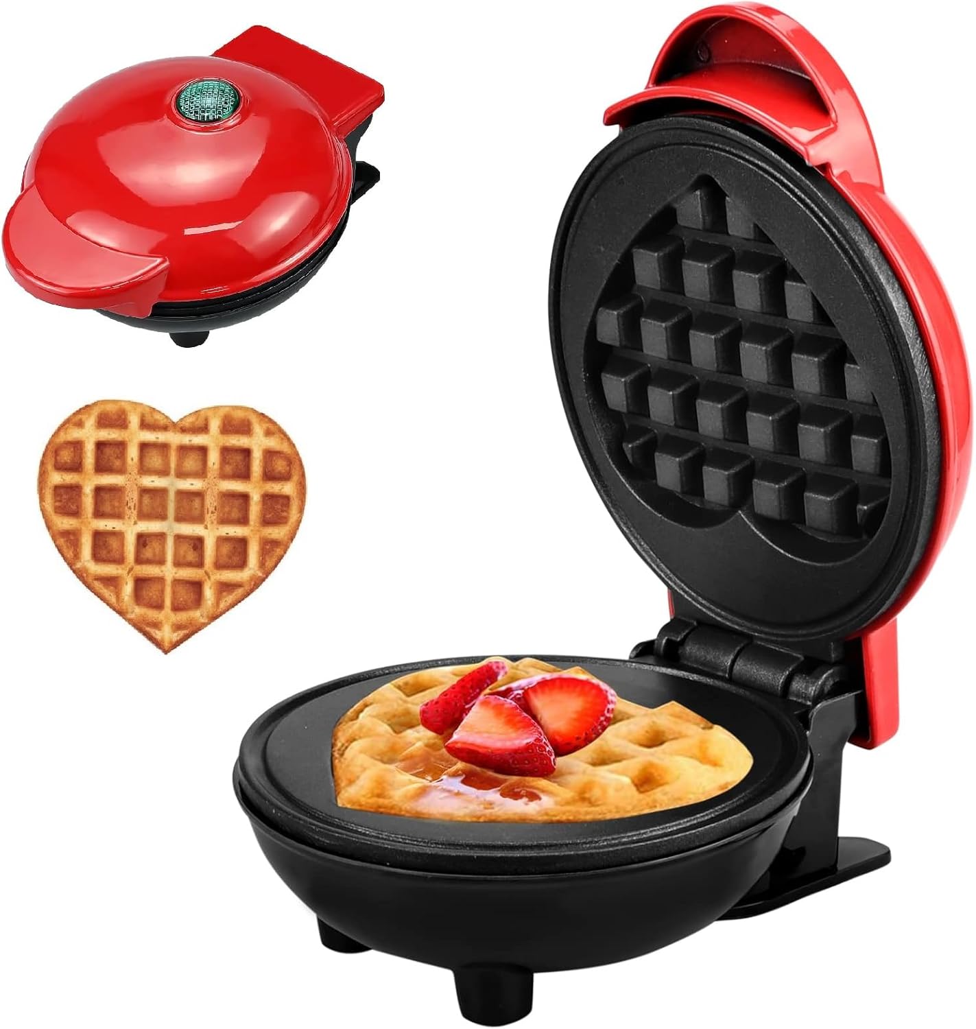 Amazon.com: Aquox Mini Waffle Maker,4 Inch Non-Stick Griddle for ...