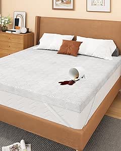 Amazon.com: Zenzy 3" Queen Waterproof Mattress Topper Cover, 100% ...