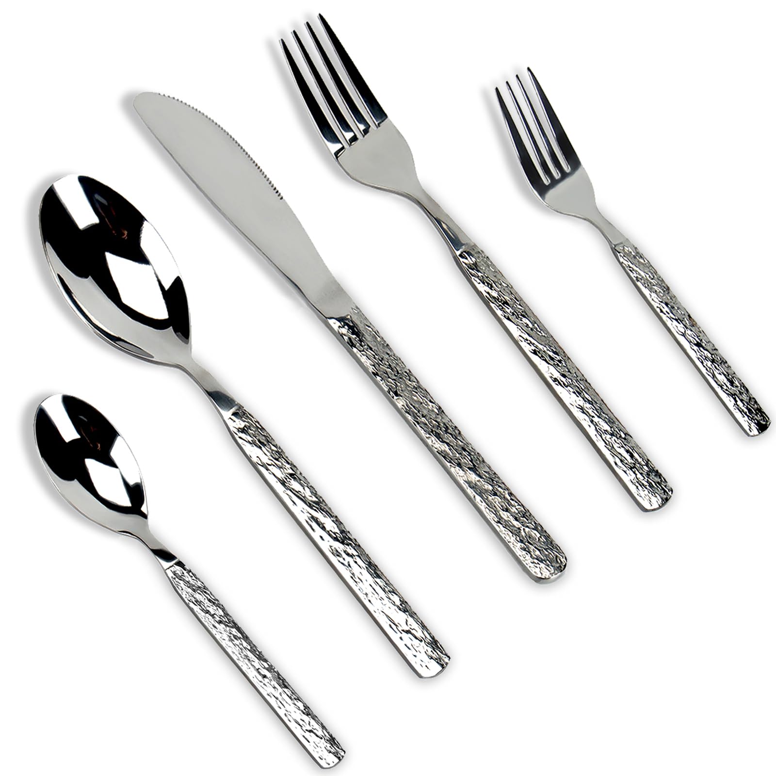 Qulable 20 Piece 18/10 Stainless Steel Flatware Sets for 4, Silverware ...