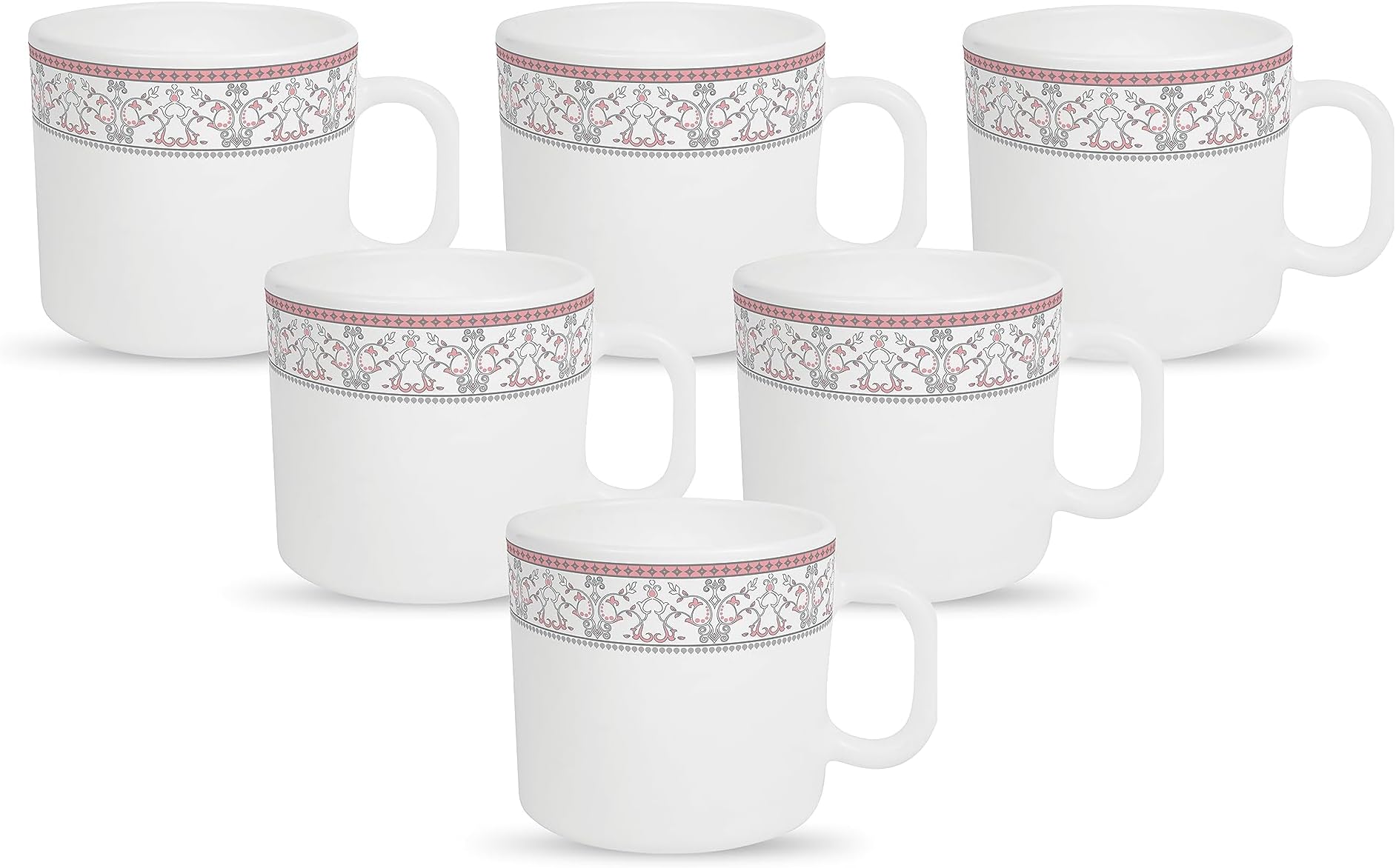 La Opala Diva, Sovrana Collection, Opal Glass Coffee Mug Set 6 pcs ...