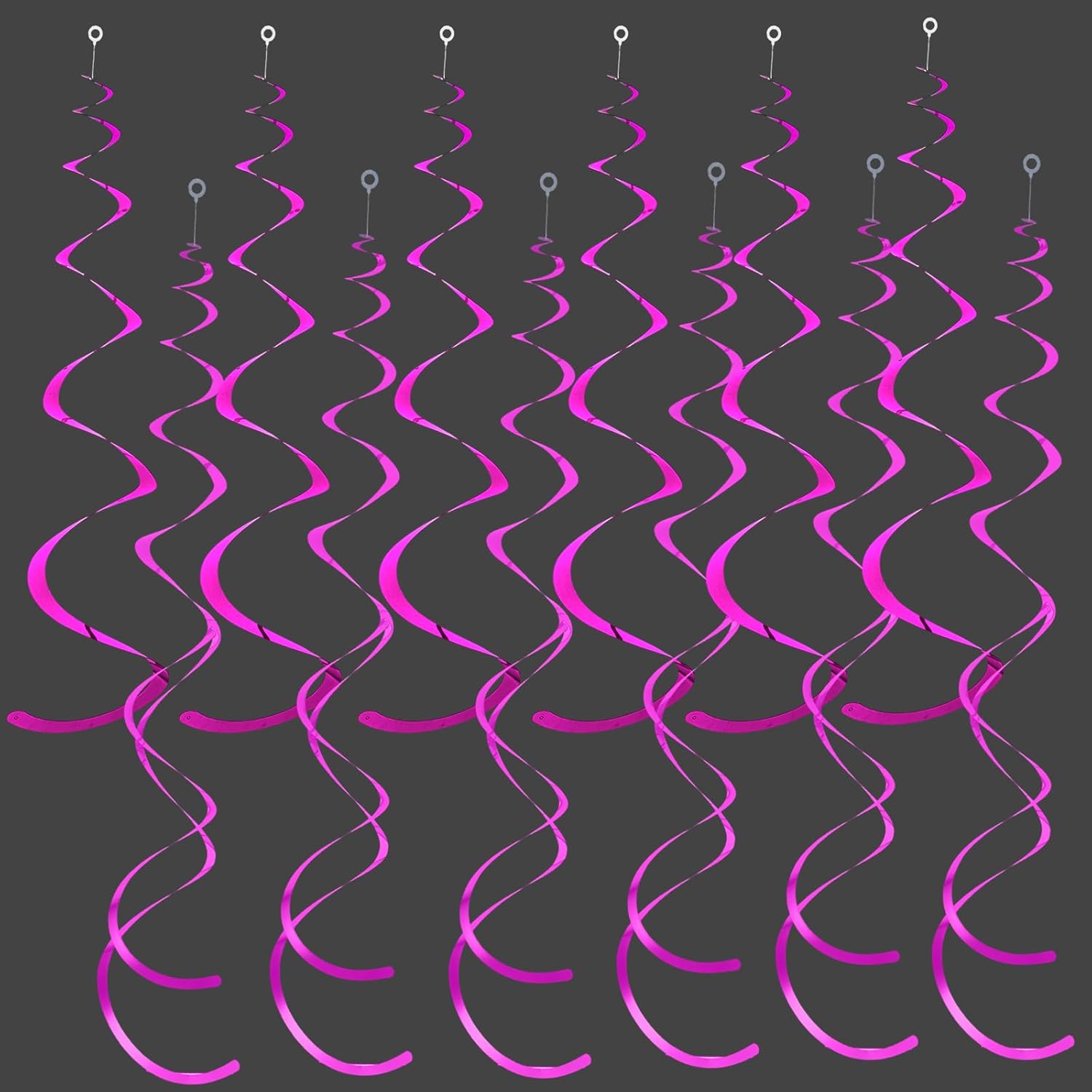 Amazon.com: 36Pcs Hot Pink Ceiling Swirl Foil Decorations Hanging ...