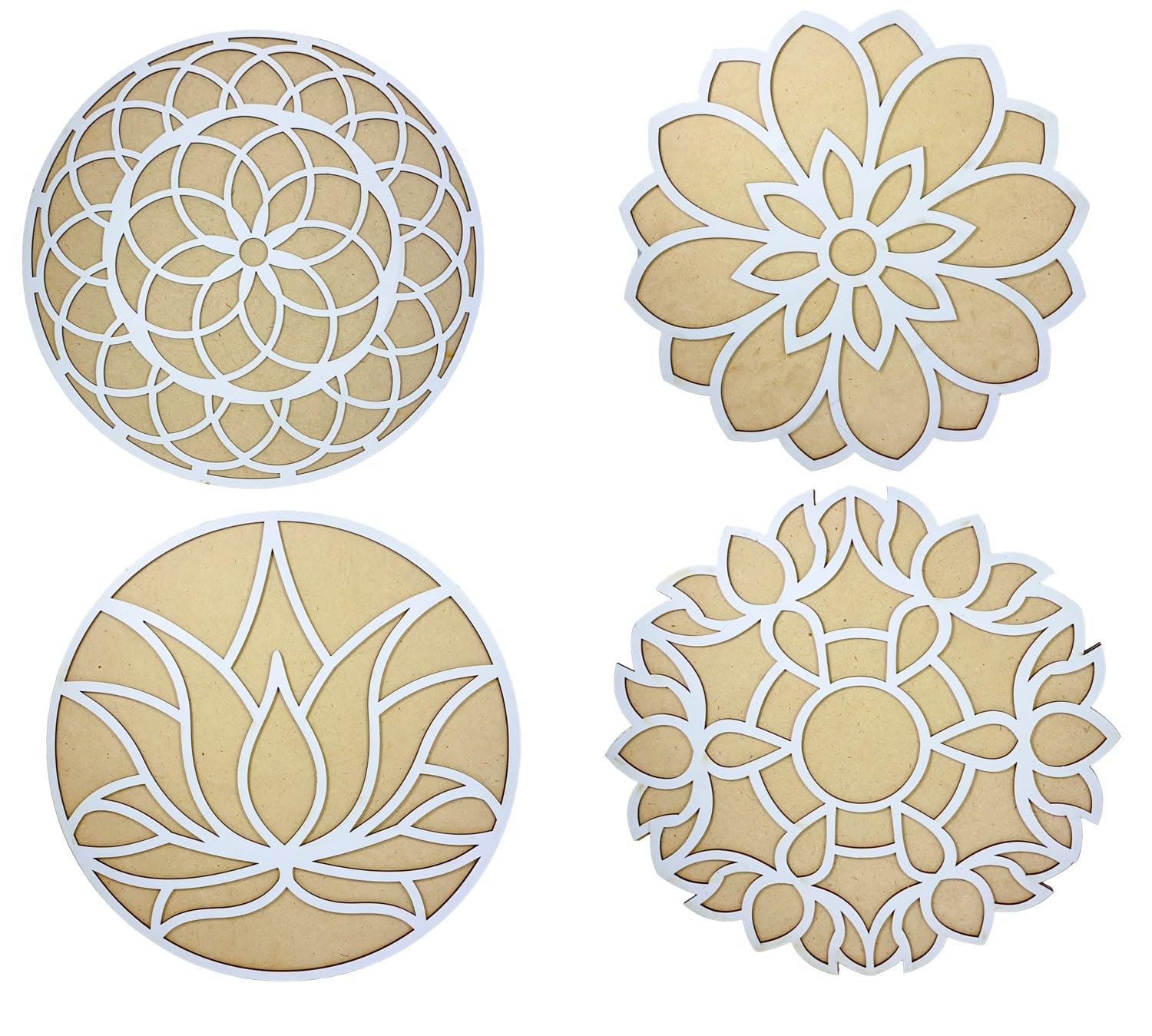 Buy SESONBY (Set of 1) Wooden Stencils MDF Rangoli Stancils Tools ...