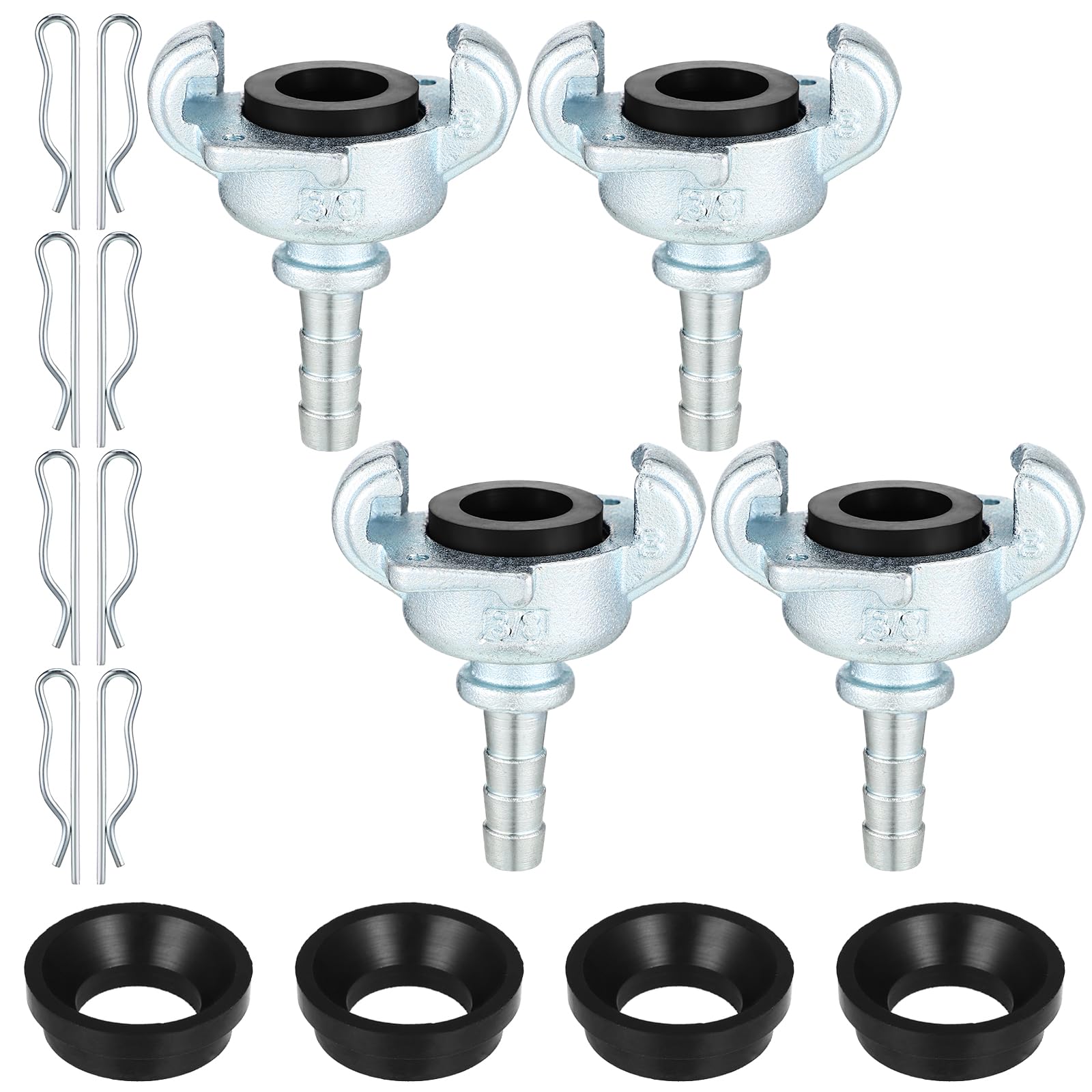 Therwen 4 Sets NPT Iron Air Hose Fitting 2 Lug Universal Coupling ...