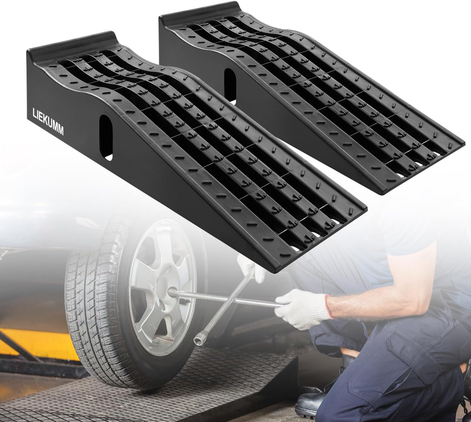 KATSU Caravan Leveling Ramps, 2PCs Heavy Duty Plastic Garage Car Ramps ...